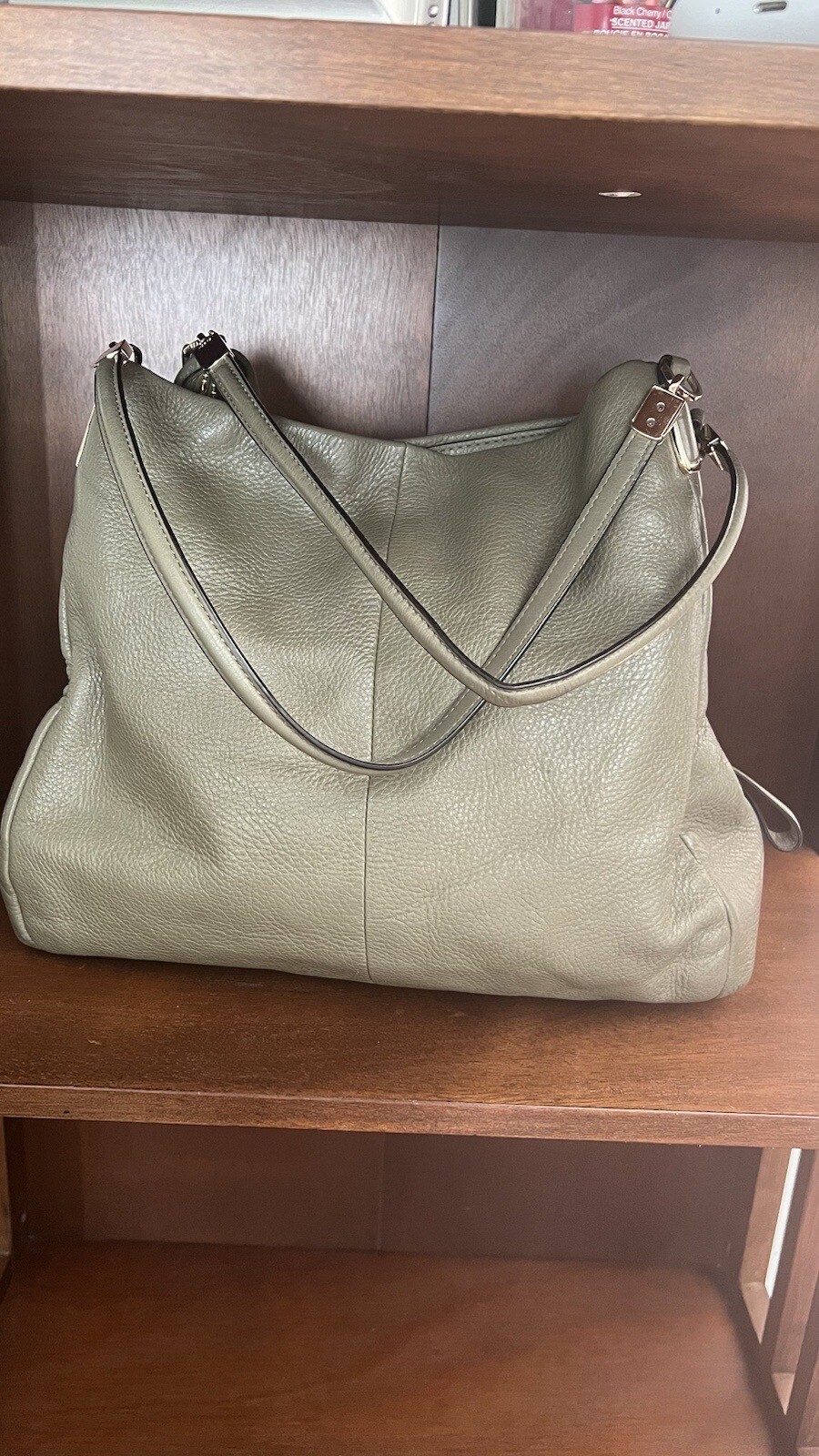 COACH Madison Phoebe Leather Olive Green Gold Shoulde… - Gem