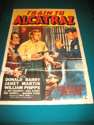 Alcatraz Movie Poster Vintage 1948 Full Sheet Marquee 27 x 41" Train To ...