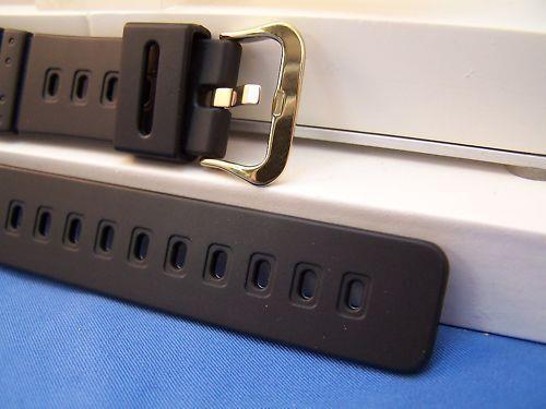 Casio Watchband AQ-100, MRD-201 black Resin gold tone buckle | eBay