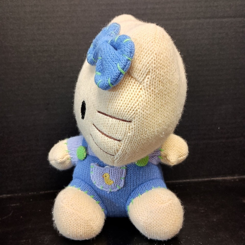 Vintage Sanrio Y2K Nakajima Knit Hello Kitty Plush Doll Periwinkle Blue ...