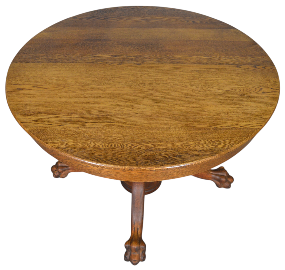 Larkin Round Oak Dining Table – 42” Solid Top – Opens to 74" #22441 | eBay