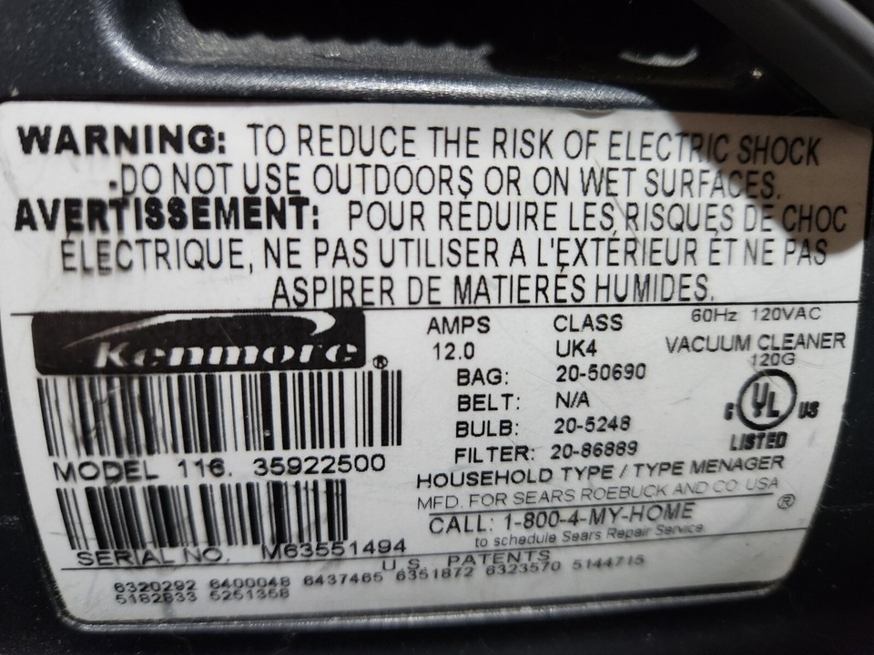 Kenmore Progressive with Direct Drive InteliClean Vacuum Cleaner Hepa ...