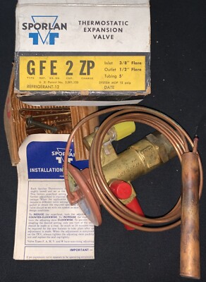 NOS Sporlan GFE-2-ZP 3/8 x 1/2" ODF R-12 Thermostatic Expansion Valve ...