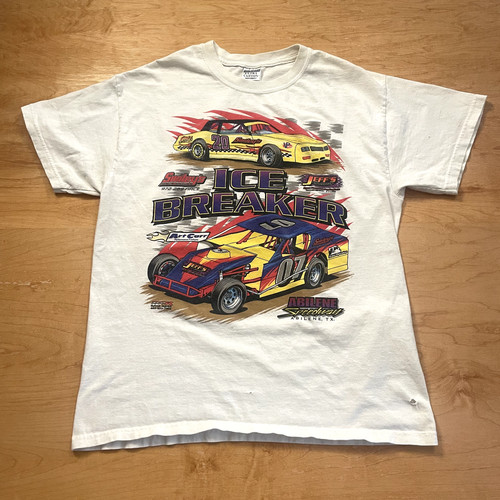 Vintage NHRA Ice Breaker Car Racing White Large Short… - Gem