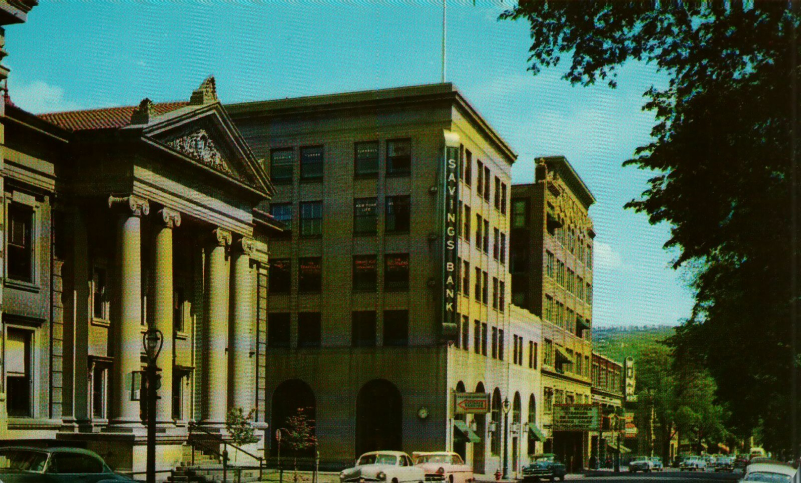 *New York Postcard-"Exchange Street" /Showing The Binghamton Bank ...