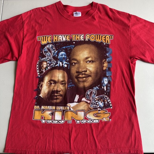 Vintage Martin Luther King Jr Rap T Shirt Size XL Red BLM Memorial M&O ...