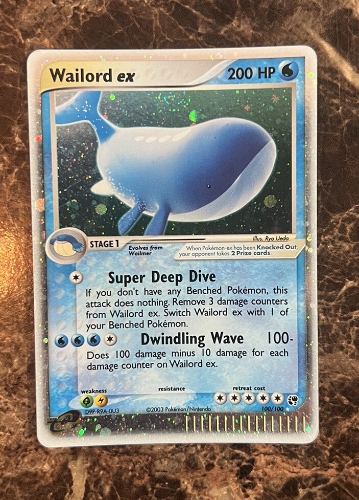 Pokémon TCG Wailord EX Sandstorm 100/100 Holo Rare EX Ruby & Sapphire ...
