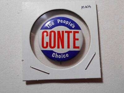 1-1/8" red, white & blue Conte Massachusetts U.S. Congress litho ...