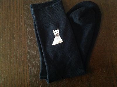 GIFT BAG WESTIE WEST HIGHLAND TERRIER PRINTED SOCKS DOG PRESENT LADIES ...