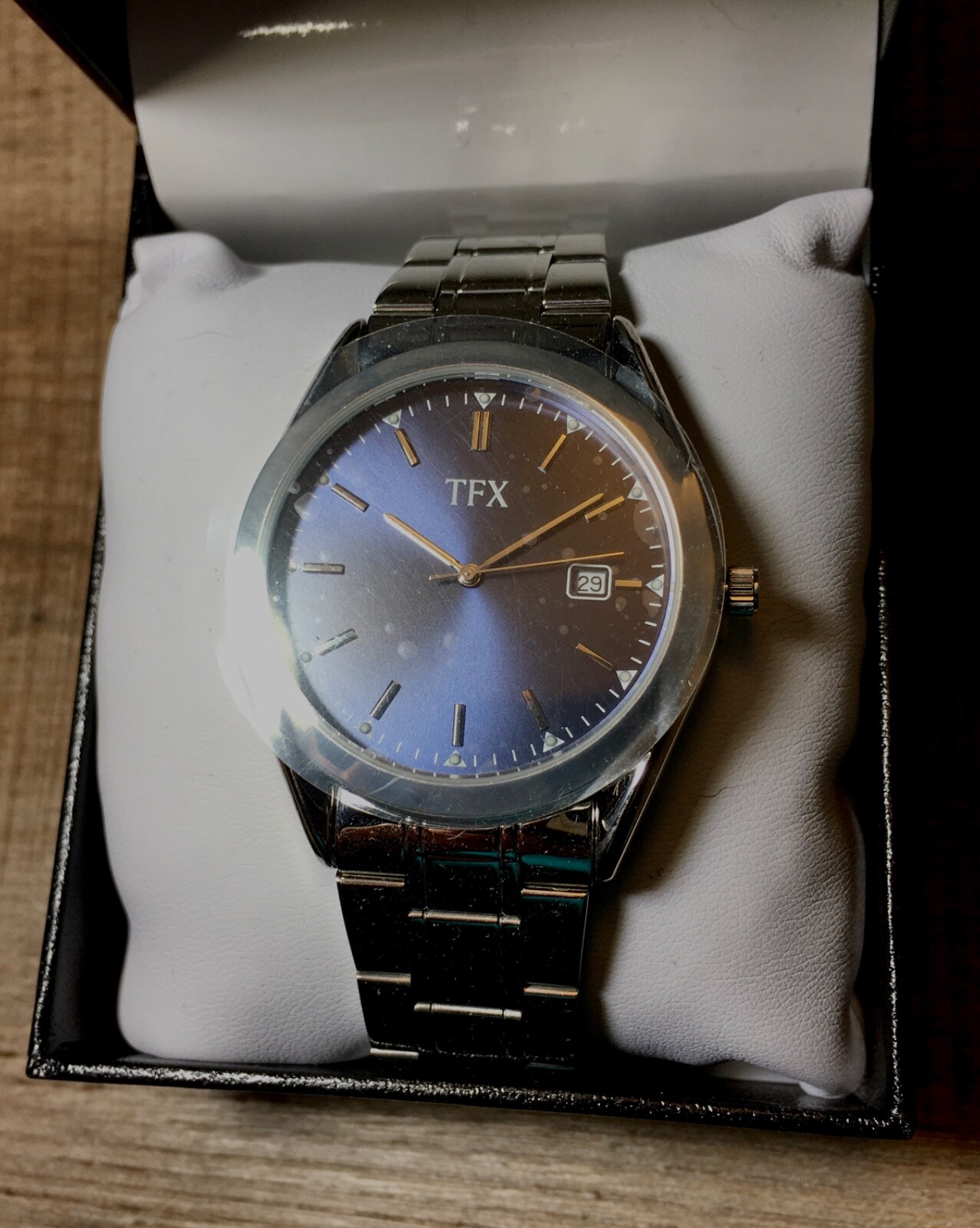 TFX Men's Watch by Bulova Stainless Steel Silver Tone Date Blue Dial ...