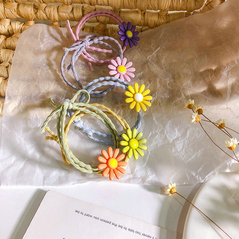 Elastic Rubber Band Accessories Flower Hair Tie Hair Ring Ponytail Hair ...