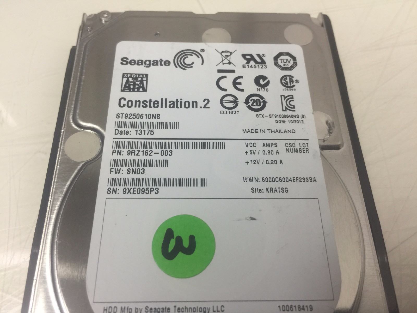 Seagate Constellation.2 ST9250610NS 9RZ162-003 250GB 2.5" SATA Hard ...