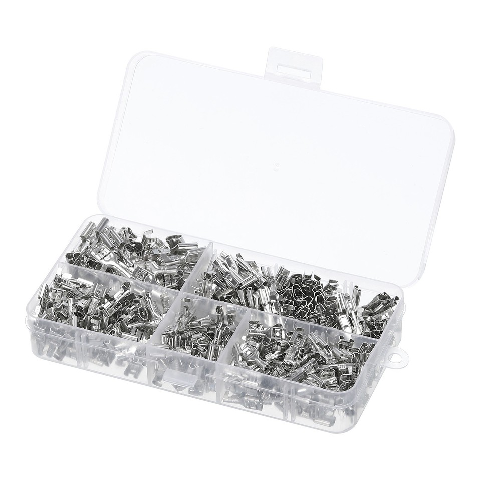 500Pcs Spade Terminals Open Barrel Terminals Wire Cable Connector ...