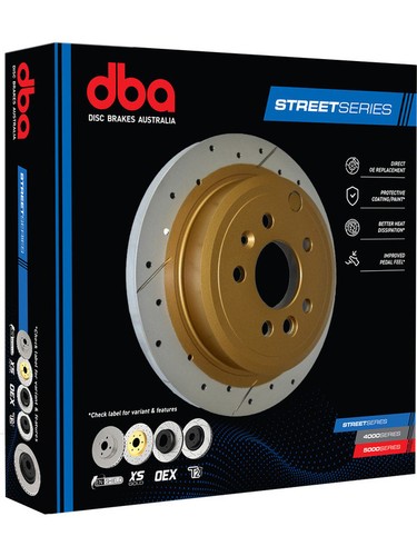 2 x DBA Cross-Drilled Slotted Disc Brake Rotor Gold 282mm DBA483X ...