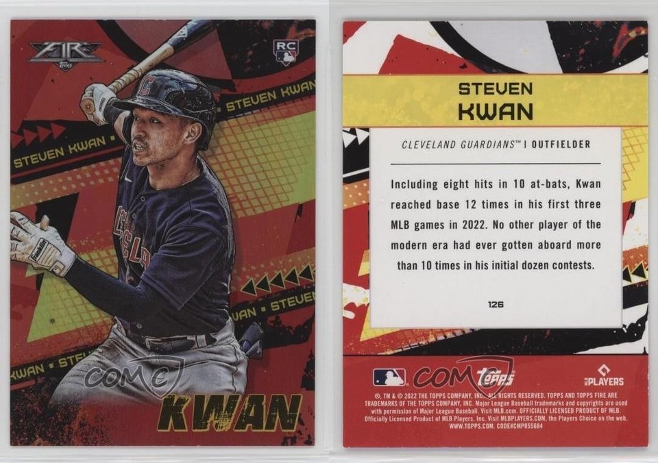 2022 Topps Fire Flame Steven Kwan #126 2y0 | eBay UK