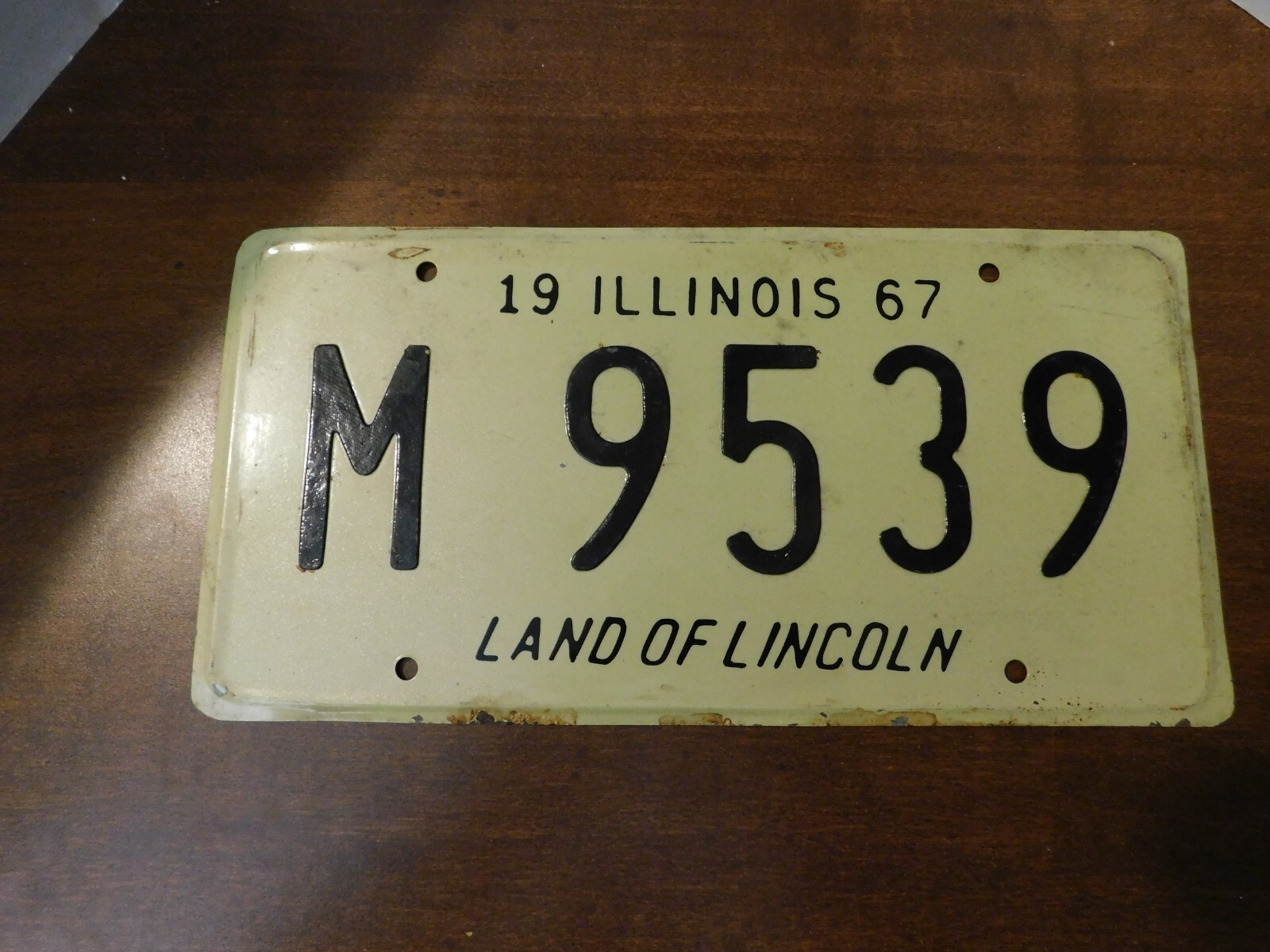 Vtg-- LLLINOIS License Plate M 9539--Land of Lincoln-Transportation ...