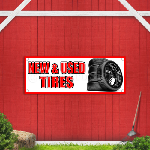 New & Used Tires Indoor Outdoor Vinyl Banner Design | eBay