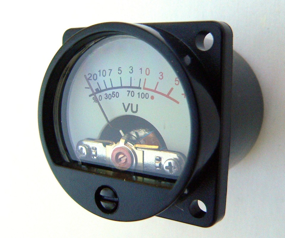 Illuminated white mini VU Meter for Valve Amplifier EL34 preamp back ...