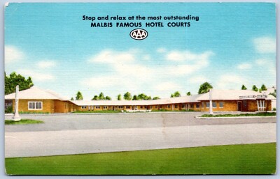 Postcard AL Daphne Alabama Malbis Famous Hotel Courts Motel Baldwin ...