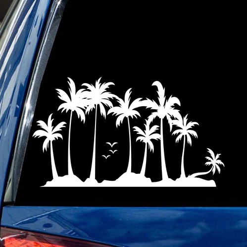Palm Tree Decal Row of palms Tropical coastal wall car window sliding ...
