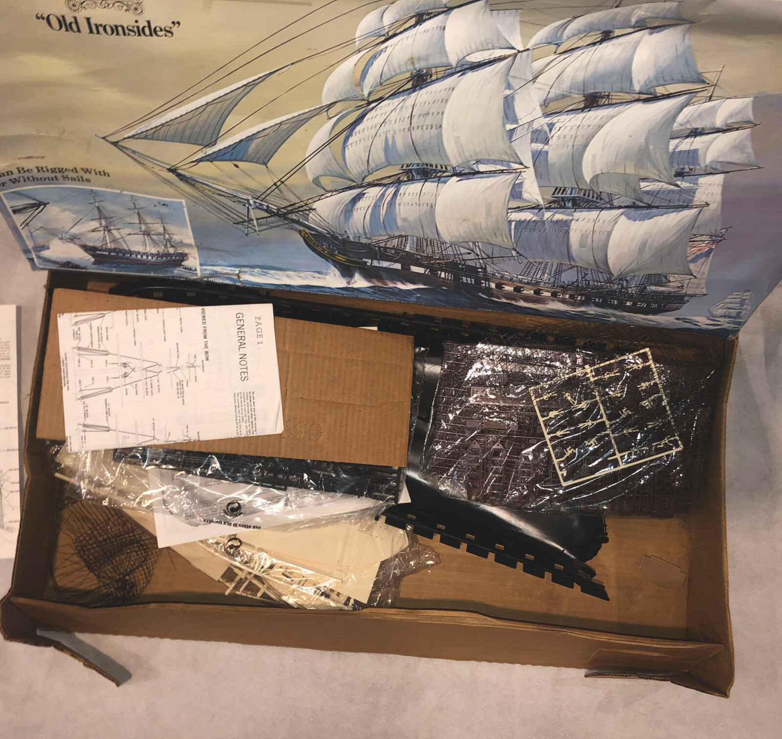 VTG Revell USS Constitution Old Ironside Ship 1 96 Scale Plastic Model ...