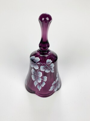 Fenton Hand Painted Signed C. Riggs Red Purple Cranberry? Glass Bell | eBay