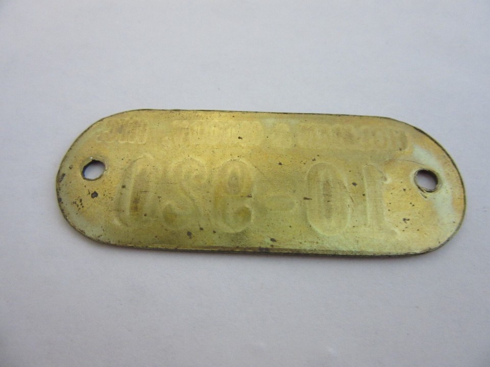 VINTAGE Holman Moody Brass Inventory Tag Emblem Racing NASCAR Hard To ...