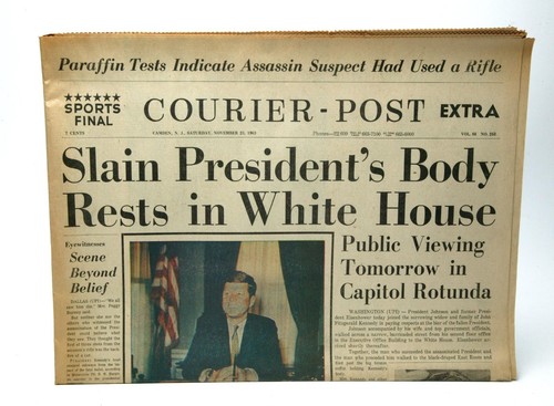 Courier-Post Extra Complete Newspaper 11.23.63. "Slain President's Body ...