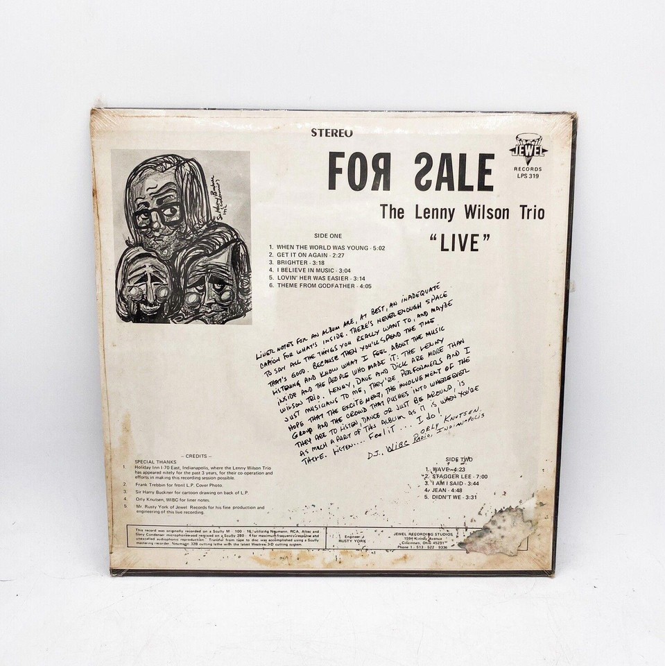 NEW SEALED The Lenny Wilson Trio FOR SALE "LIVE" JEWEL RECORDS JAZZ ...
