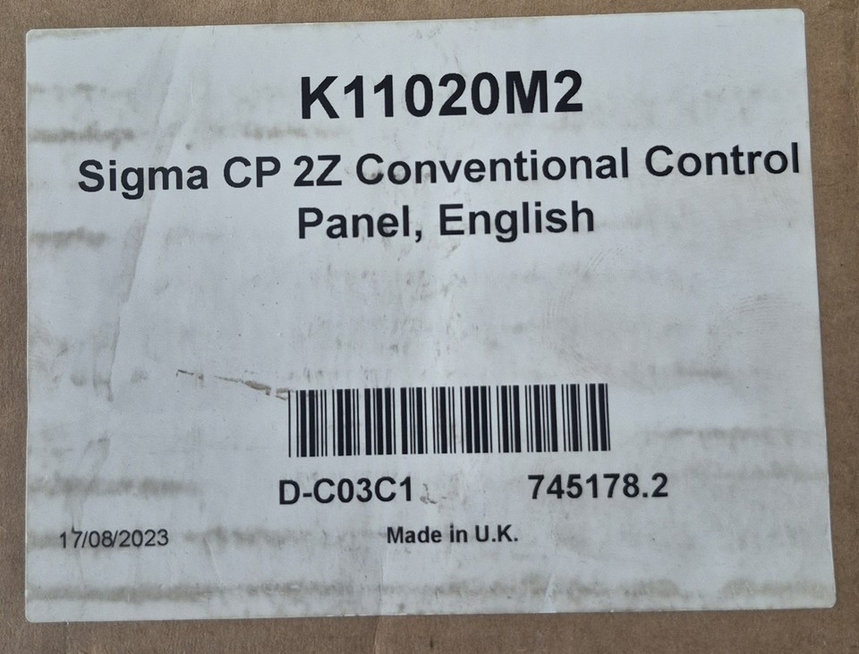 Kentec Sigma CP Fire Alarm Control Panel, 2 Zone Conventional, K11020M2 ...