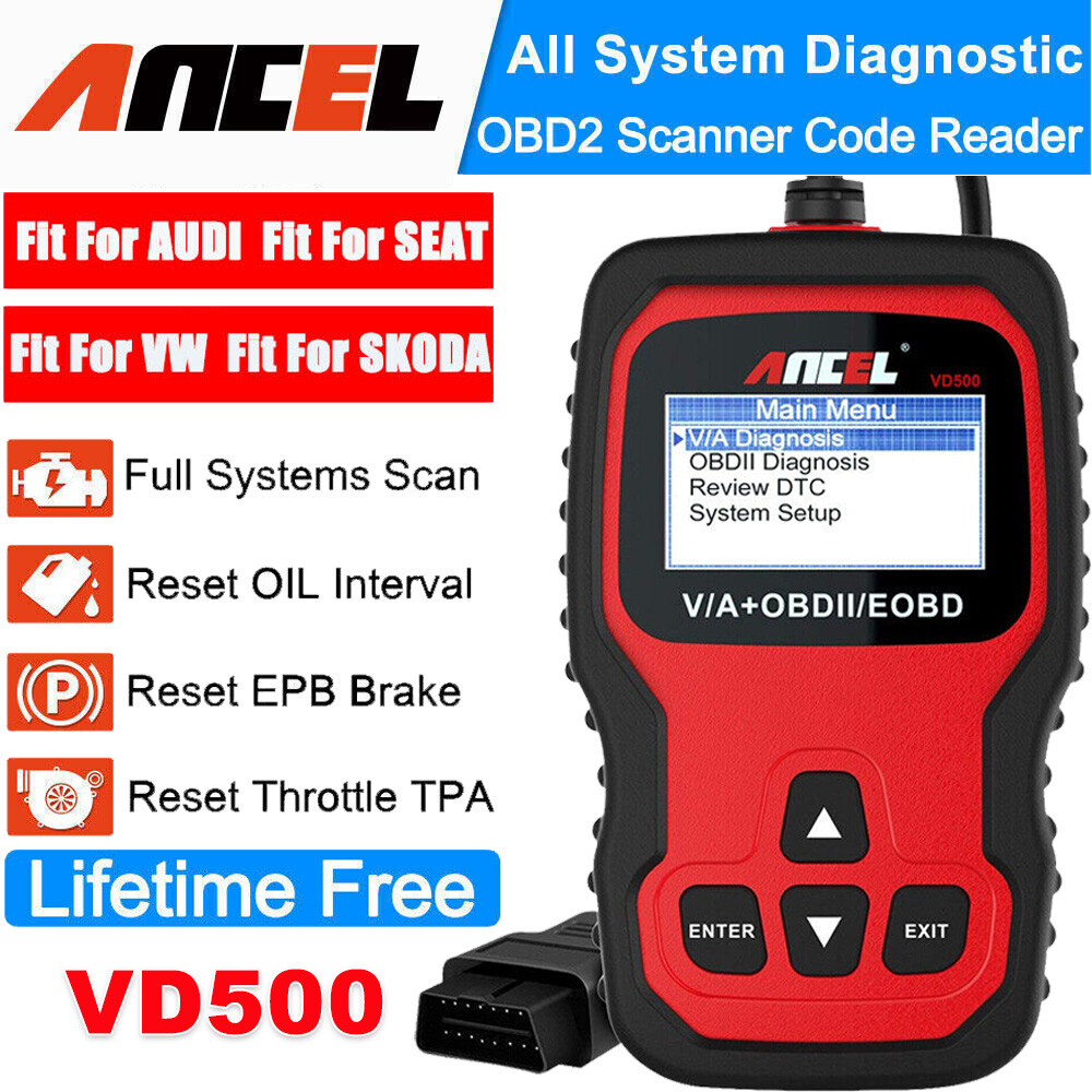 ANCEL VD500 All System Car OBD2 Diagnostic Scanner EPB Oil TPS Reset ...