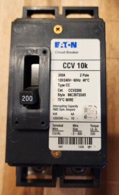 Eaton CCV2200 CCV 10K Breaker 200A/2 POLE 120/240V | eBay