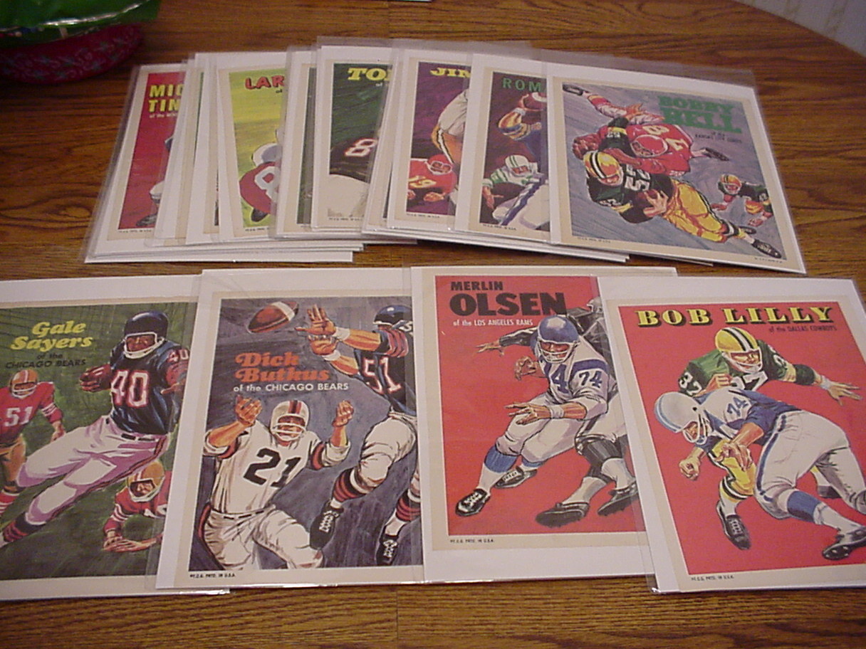 1970 Topps Football Poster Inserts Complete Set (1-24) Featuring Gale ...