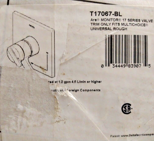 Delta T17067-BL Ara Monitor 17 Series Valve Trim Matte Black | eBay