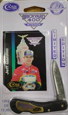 JEFF GORDON Case XX BRICKYARD 400 Lock Blade KNIFE Made In The USA ...