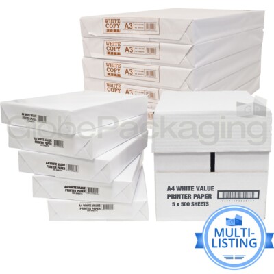 WHITE A4 & A3 MULTIPURPOSE PRINTER COPIER PAPER REAMS 80GSM *ALL SIZES ...