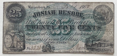 Josiah Besore 25c (Waynesboro, PA-Hoober H432-4) | eBay