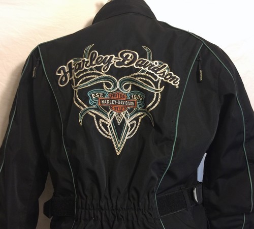 Harley Davidson Riding Jacket Sz Medium Zipper Vents Tattoo Elbow ...