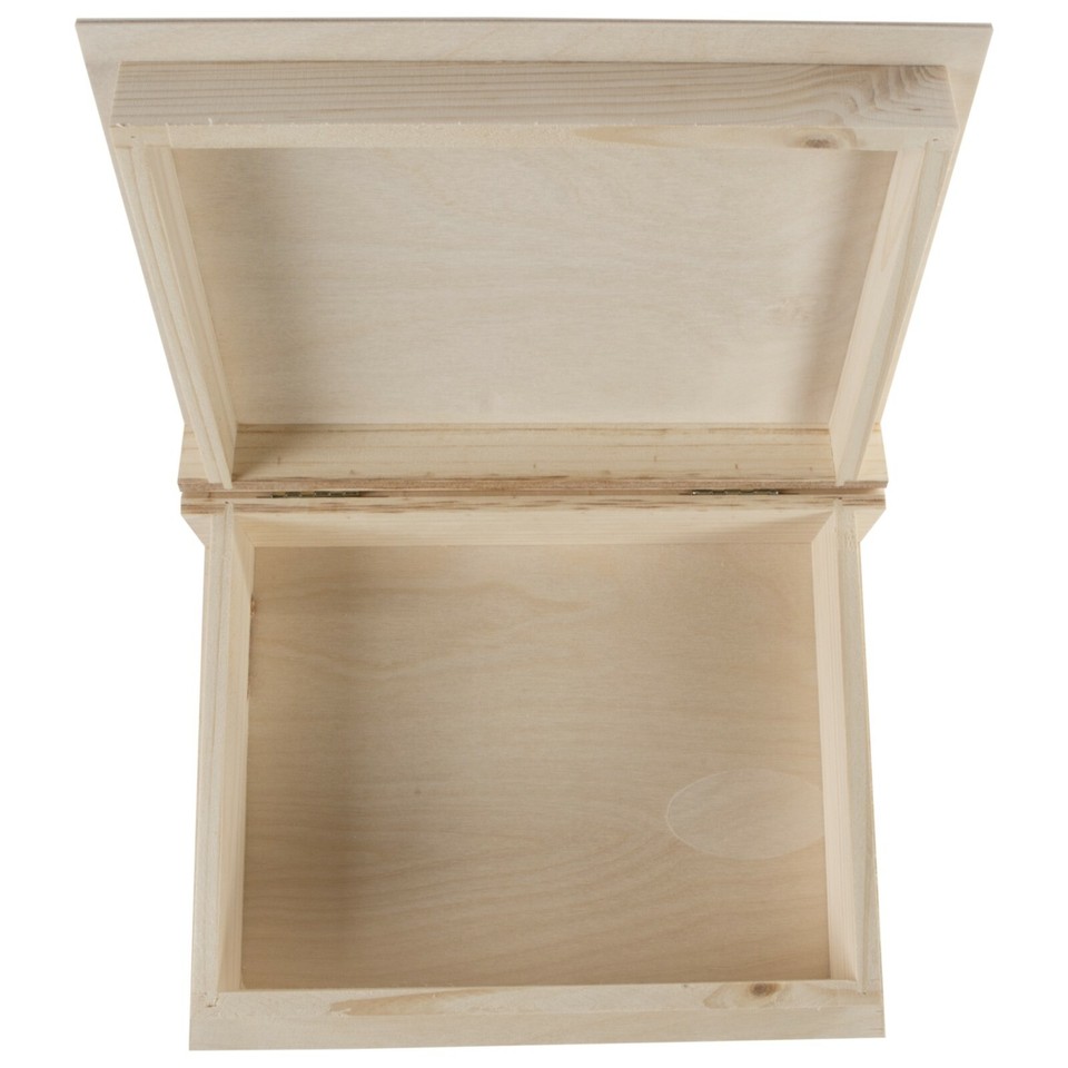 Large Plain Wooden Book Shaped Box Case/ Wood Trinket Storage Decoupage ...
