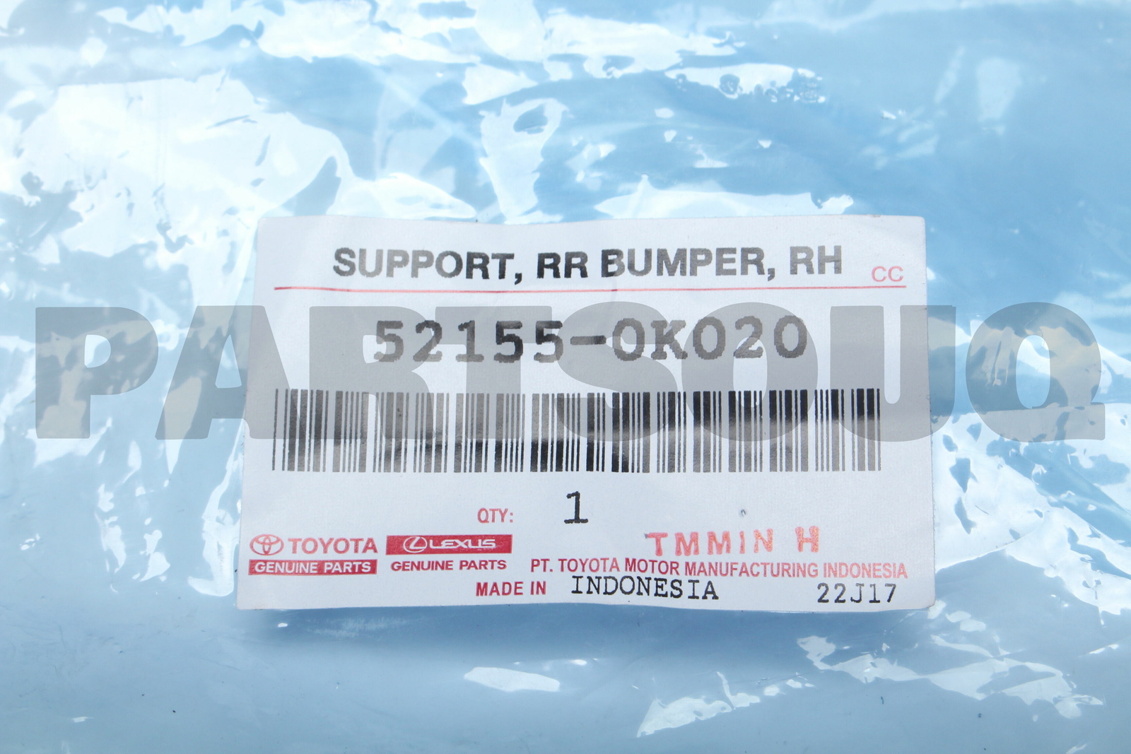 521550K020 Genuine Toyota SUPPORT, REAR BUMPER SIDE, RH 52155-0K020 | eBay