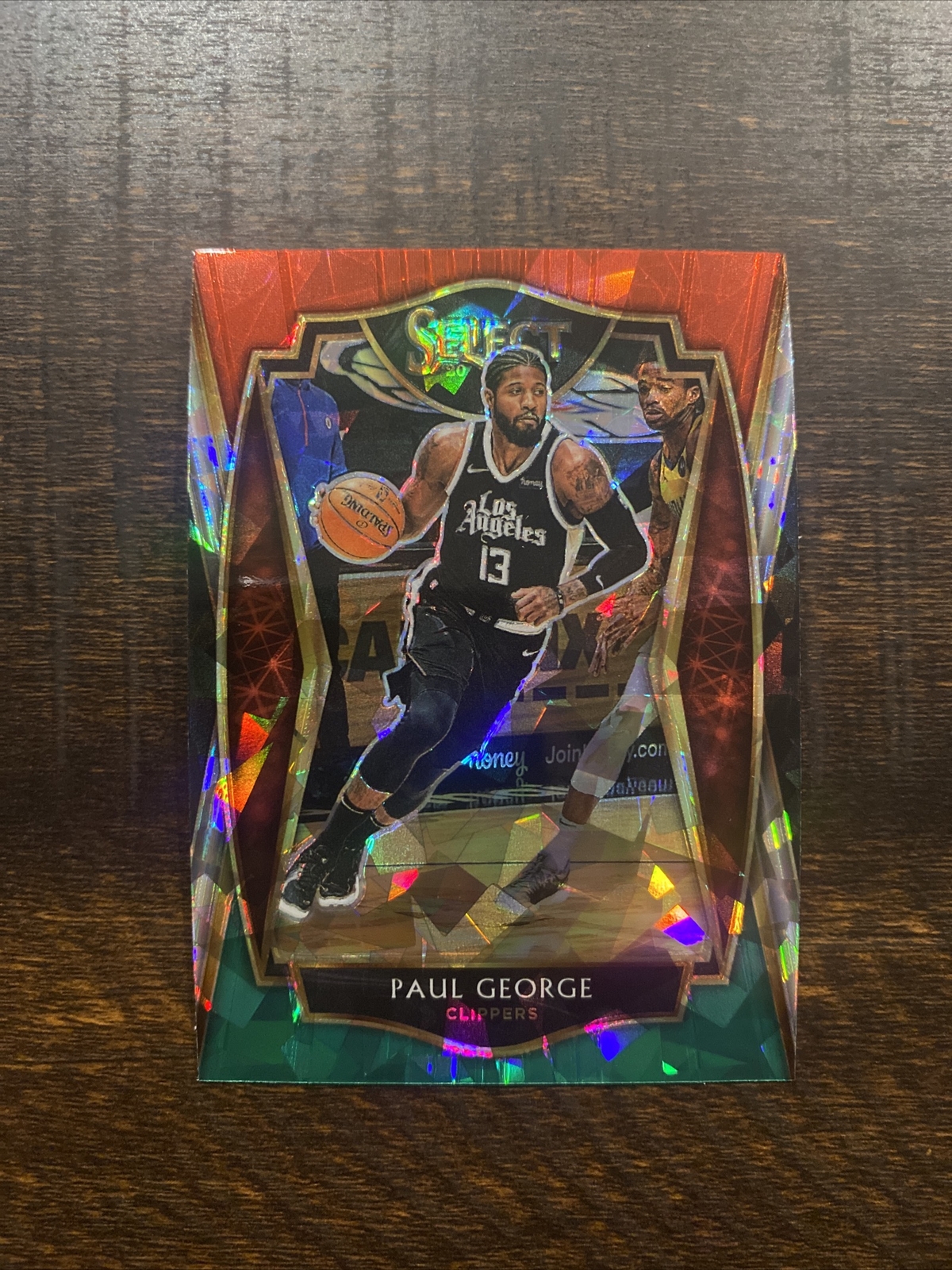 2020-21 Panini Select Paul George Red White Green Cracked Ice #156 LA ...