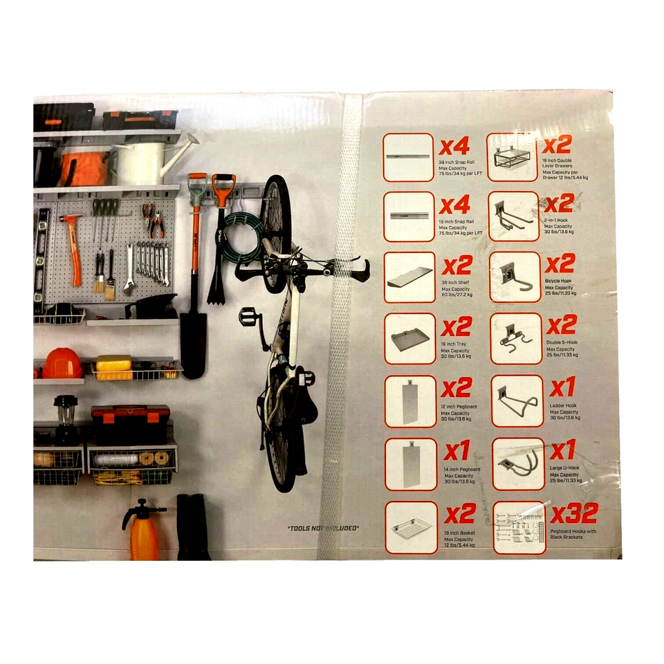 Haus 59 Piece Quick Release Snap Rail Garage Organization System -Local ...