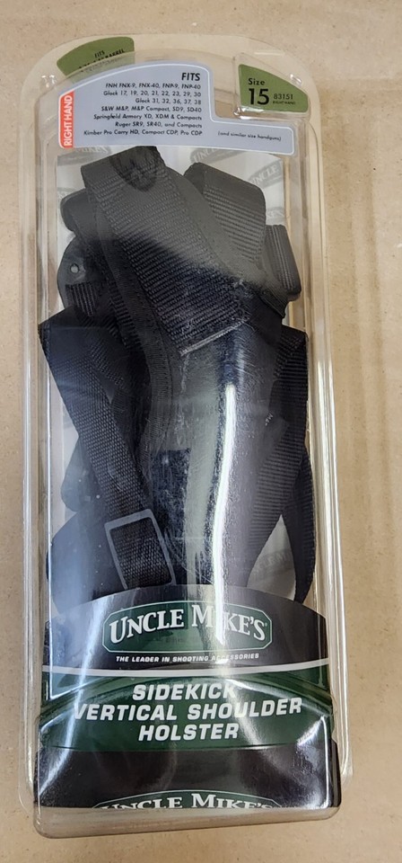 Uncle Mike's 83151 Sidekick 3.75"-4.5" Vertical Shoulder Black Holster ...