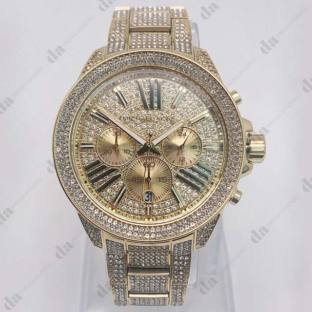 Michael Kors MK6355 42mm Gold-Tone Stainless Steel Case with Yellow ...