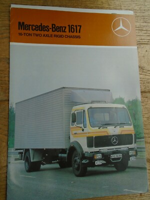 Mercedes 1617 16 Ton Two Axle Rigid Chassis Truck brochure Oct 1982 UK ...