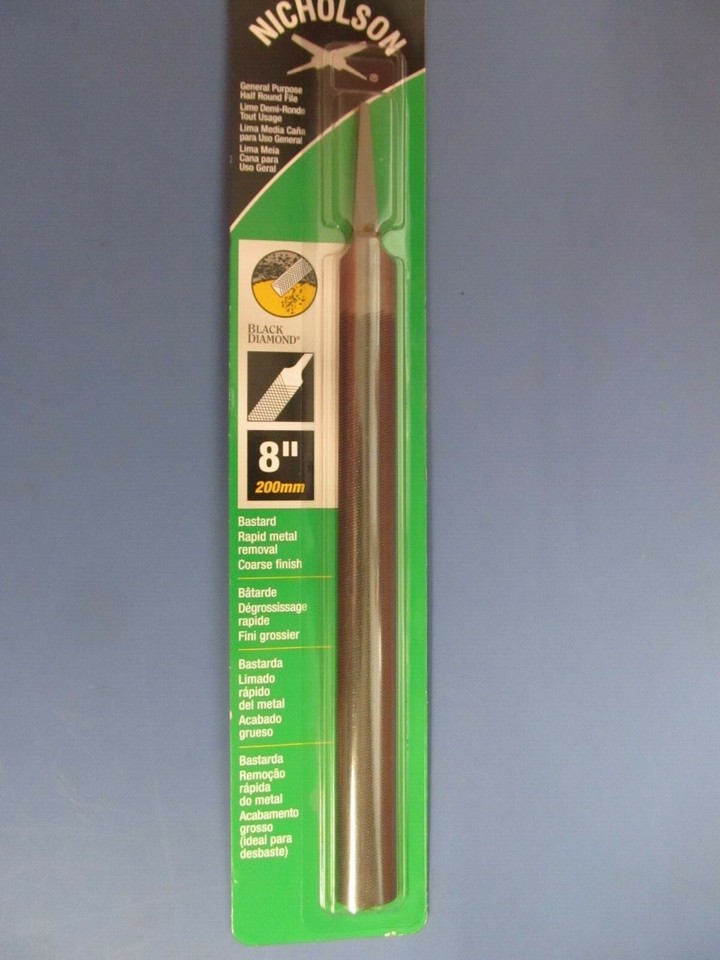 Nicholson Black Diamond 8" Half Round Mill Bastard File #21857N NEW | eBay