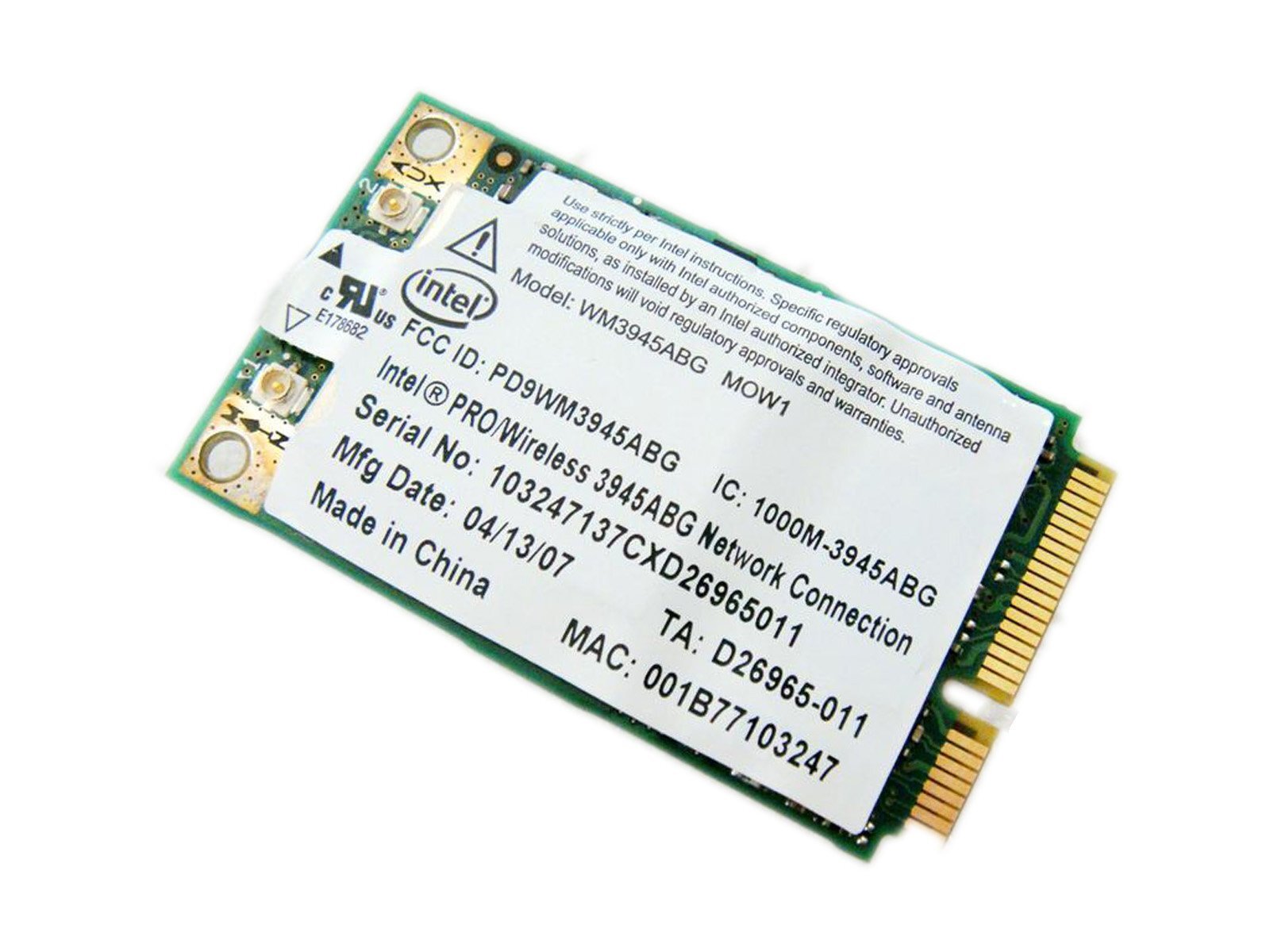 Intel 3945 WM3945ABG Wifi WLAN Card Module 452063-001 | eBay