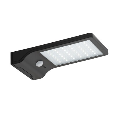 Arlec Black Ritter Sensor Solar Wall Light Solar Powered Outdoor ...