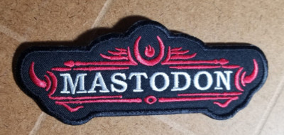 Mastodon Embroidered red Patch approx 2x5" | eBay