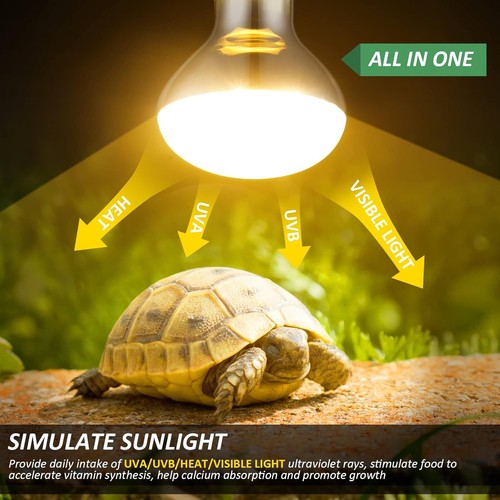 MIXJOY 100W Reptile Heat Lamp Bulb Full Spectrum UVA UVB 1 Count (Pack ...